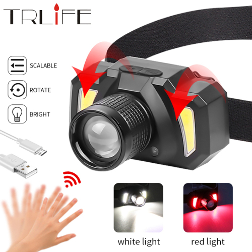 8000lm Portable Mini Led Lantern Rechargeable Led Headlamp Body Motion Sensor Led Bicycle Head ...