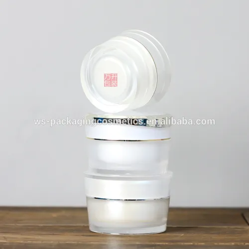 Taper Cosmetic Packaging Pearlised White Acrylie Jar, High Quality ...