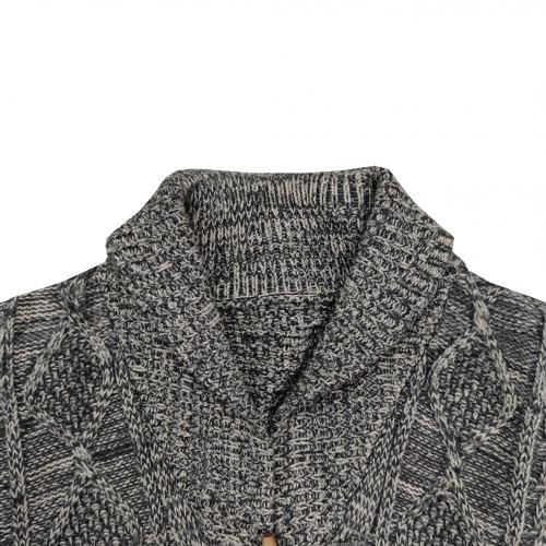 Men's Cable Knit Shawl Collar Pocket Button Cardigan, High Quality Men ...