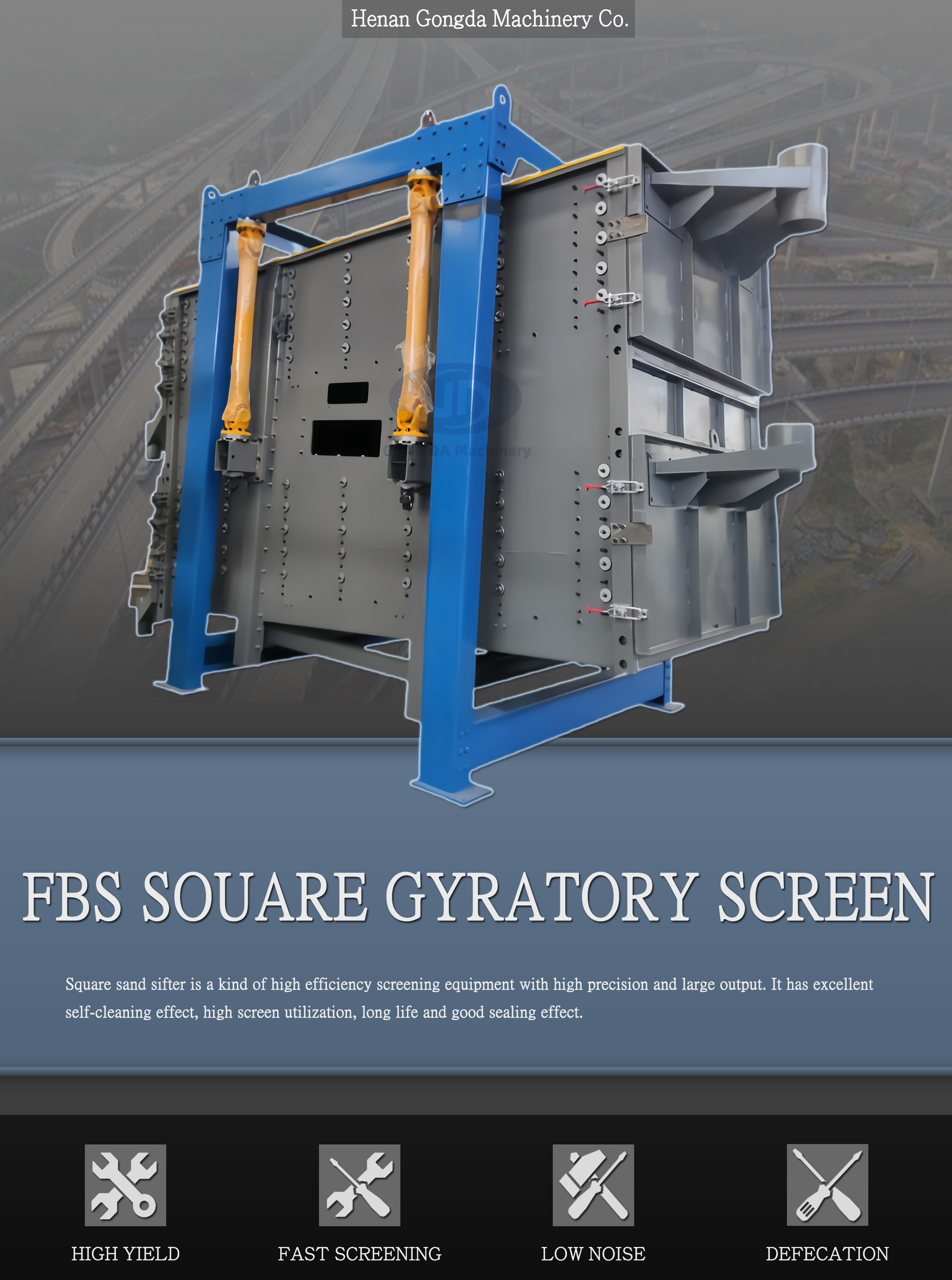 Square Tumbler Screens For Chemical, Metallurgical, Mining, Feed, And ...