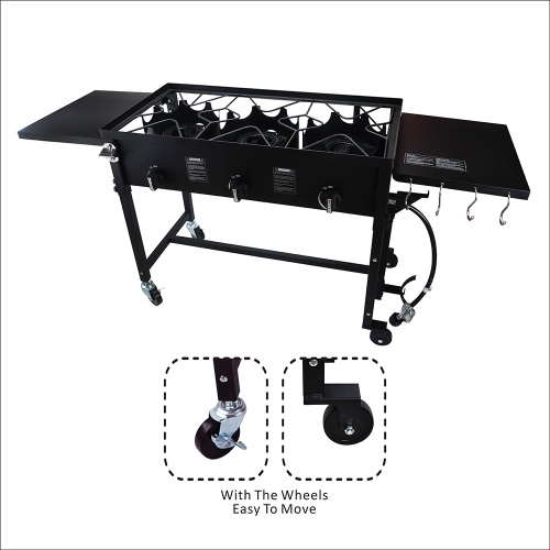 Outdoor Three Burner Stove With Wheels, High Quality Outdoor Three ...