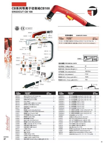 Trafimet Plasma Torch-ergocut Cb Series(cb100) Cutting Torch, High ...