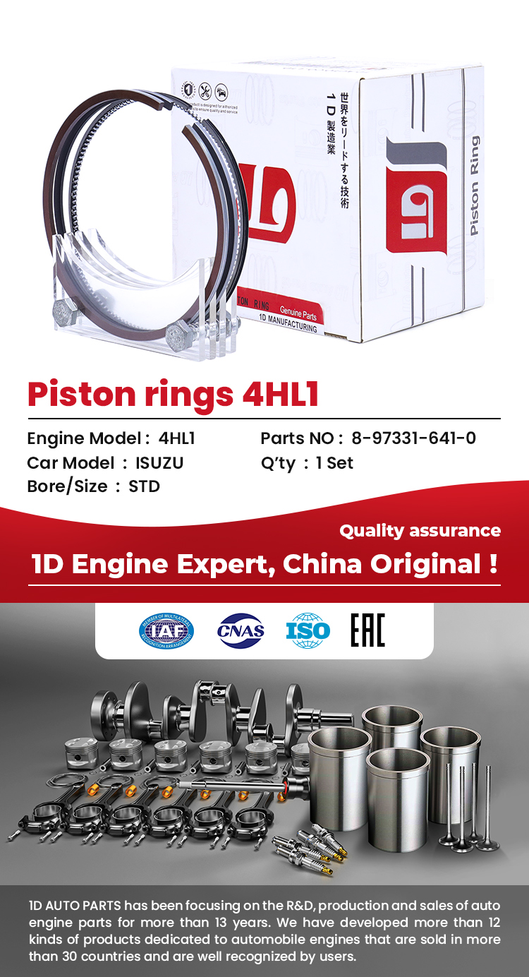 Auto Parts Isuzu Piston Ring Kit 4hl1 8-97331-641-0, High Quality Auto ...