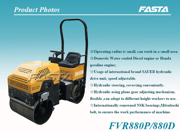 Ride-on Double Drum Baby Roller Compactor Machine, High Quality Ride-on ...