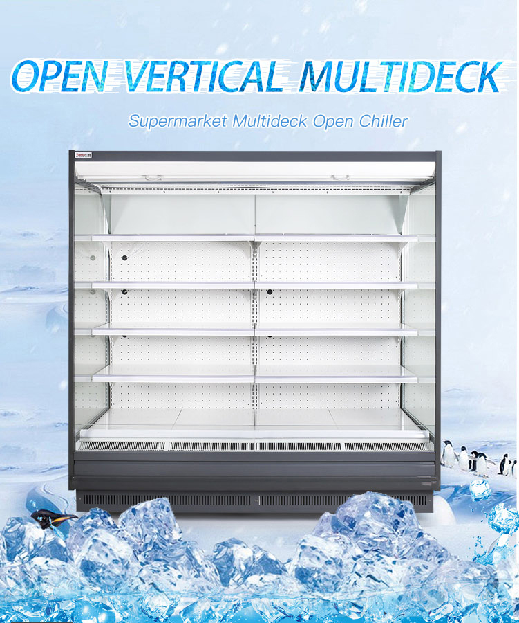 Supermarket Multideck Open Chiller Display For Dairy Milk, High Quality ...