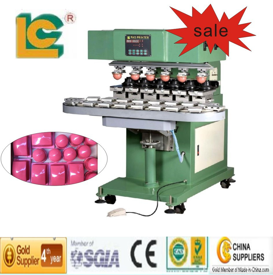 Six Colour Closed Ink Cup Pad Printer, High Quality Six Colour Closed ...