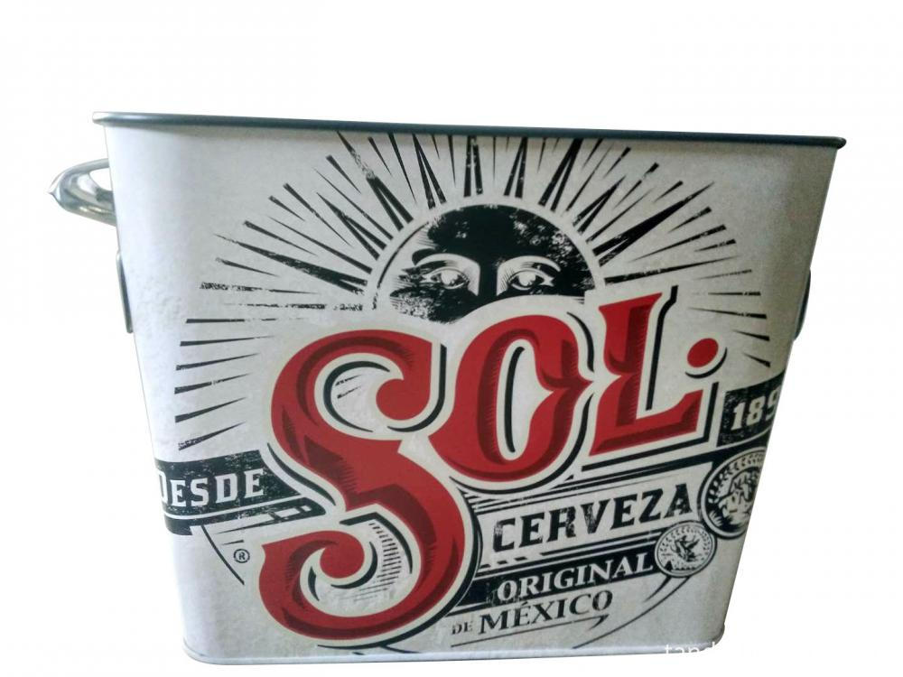 Rectangle Tin Ice Bucket With Bottle Opener, High Quality Rectangle Tin ...