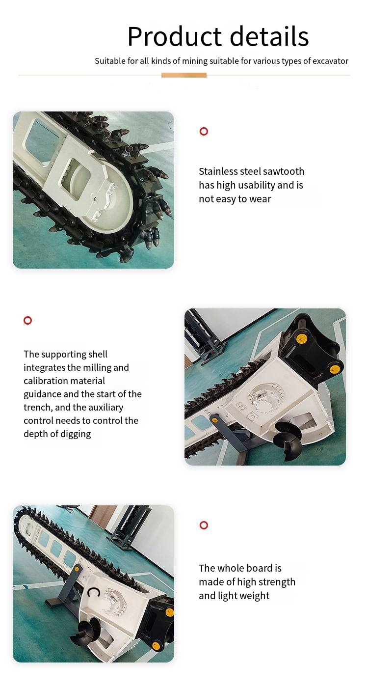 Excavator Attachments: Mini Skid Steer Loader Chain Trencher For ...