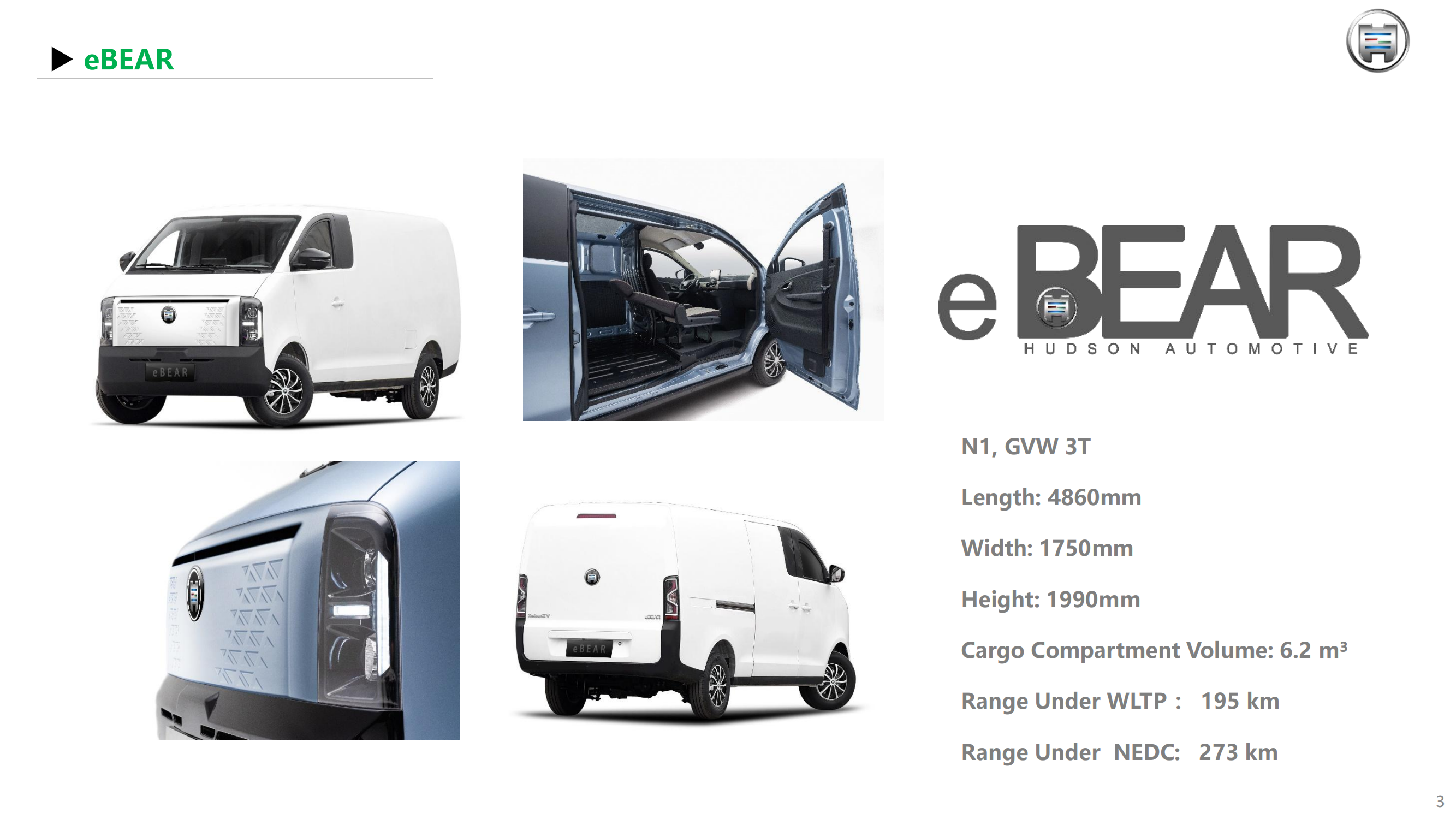 Hudson Eu Certified Electric Cargo Van For Logistics Transportation ...