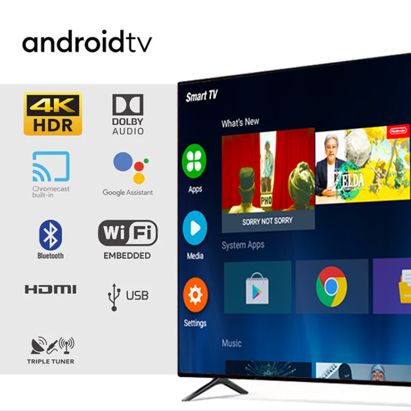 Custom 4k Android Smart Tvs: 24-75 Inch Led Televisions, High Quality ...