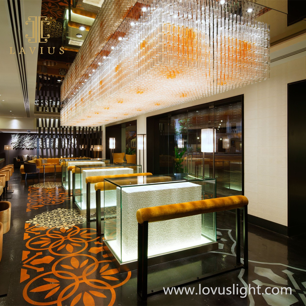 Cuboid Golden Yellow Conference Hall Chandelier Hall Chandelier 크리에이티브 ...