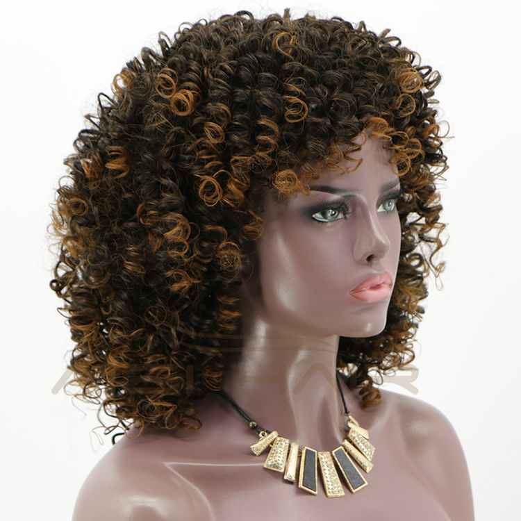 Aisi Hair Cheap 14 Inch Afro Kinky Curly Ombre Brown Color Wigs With ...