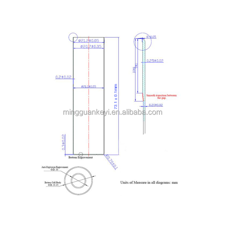 26650 Cylinder Cell Case, Anti-explosive Cap & Insulation O-ring - 100 ...