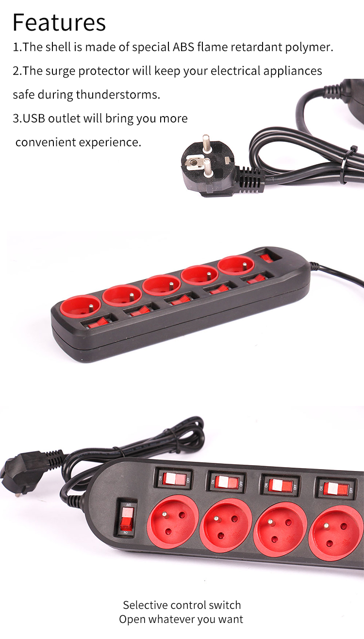 Master And Slave Control Socket Outlet Plug 16a Ce Grounding Power ...