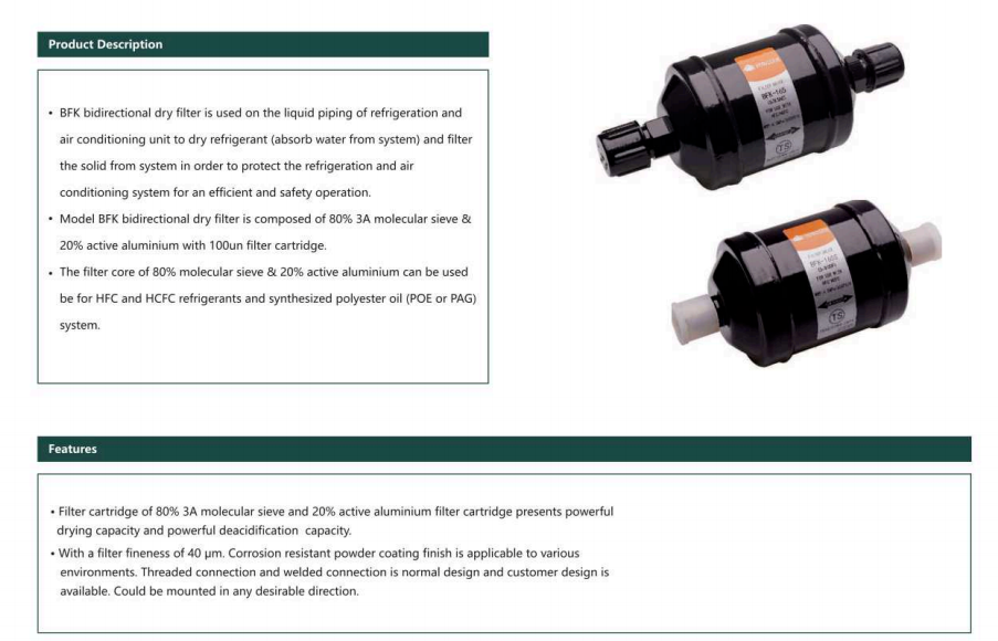 Hongsen Dual Direction Refrigeration Filter Drier With Sae Odf ...