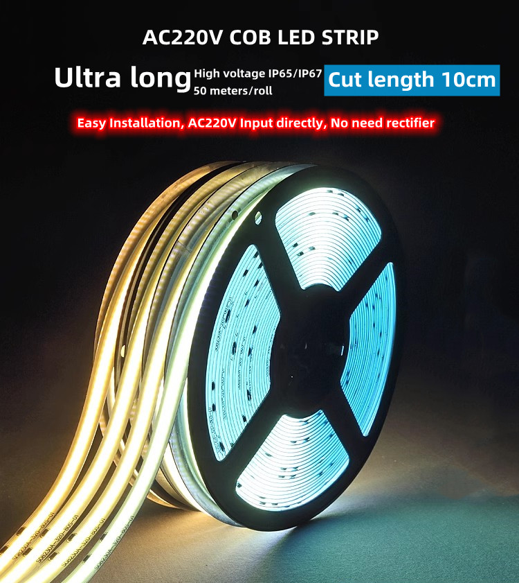 Cob Led Strip 220v Waterproof High Voltage Outdoor Led Strip, High ...