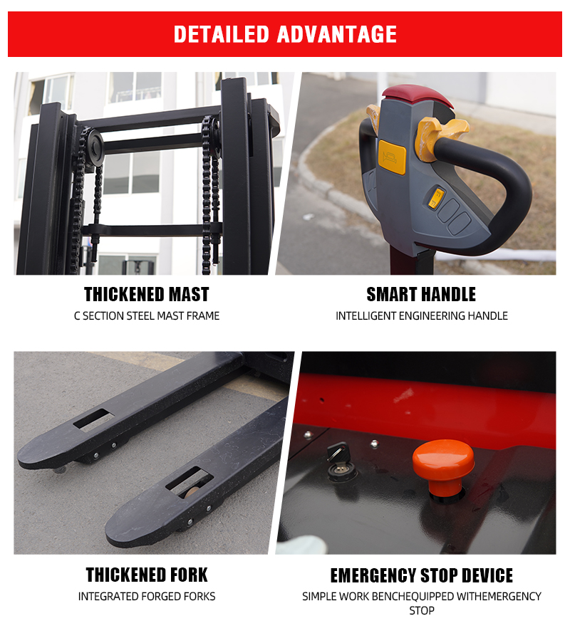 1 Ton And 2 Ton Electric Pallet Stacker: Reach Semi-electric Hydraulic ...