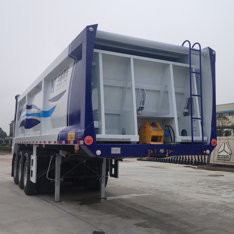 Garbage Truck Trailers 50-100 Ton Spring Steel German Pin Platform ...