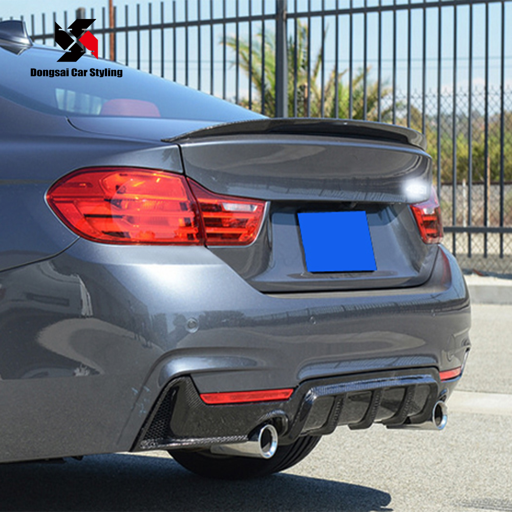 Mp Style Carbon Fiber/abs Rear Bumper Lips And Diffuser For Bmw 4 ...
