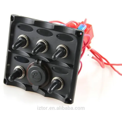 Marine Electric 5 Gang Led Toggle Switch Panel With Garette Lighter ...