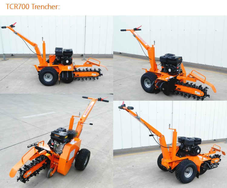 7hp Engine Powered Mini Rock Trencher With 45cm Digging Depth, High ...