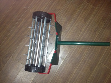 Lawn Spike Aerator With Wheel Rolling Fertilizer Tool Landscaping Yard ...