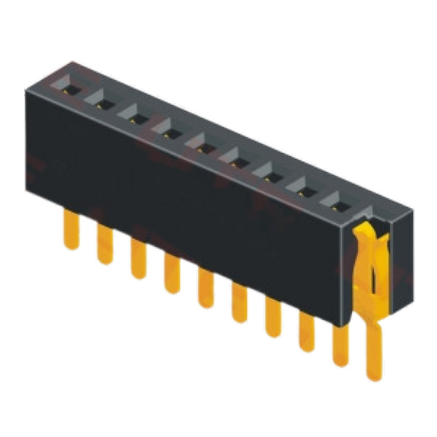 1.27mm Pitch Female Header Connector - Vertical, H=3.4/4.3mm, High ...
