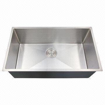 Round Corner Handmade Stainless Steel Sink With Satin Finish, High ...