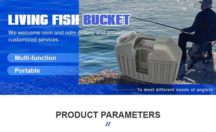 Pp Material Live Fish Bucket 21l Fishing Bait Bucket With Rti 2000 ...