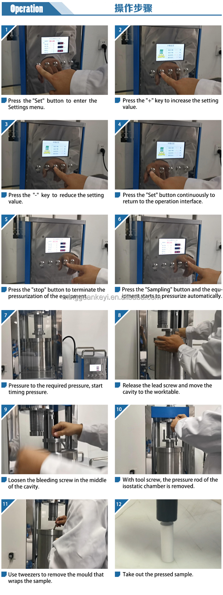 65 Ton Electric Isostatic Hydraulic Press - Cip Cold Isostatic Pressing ...