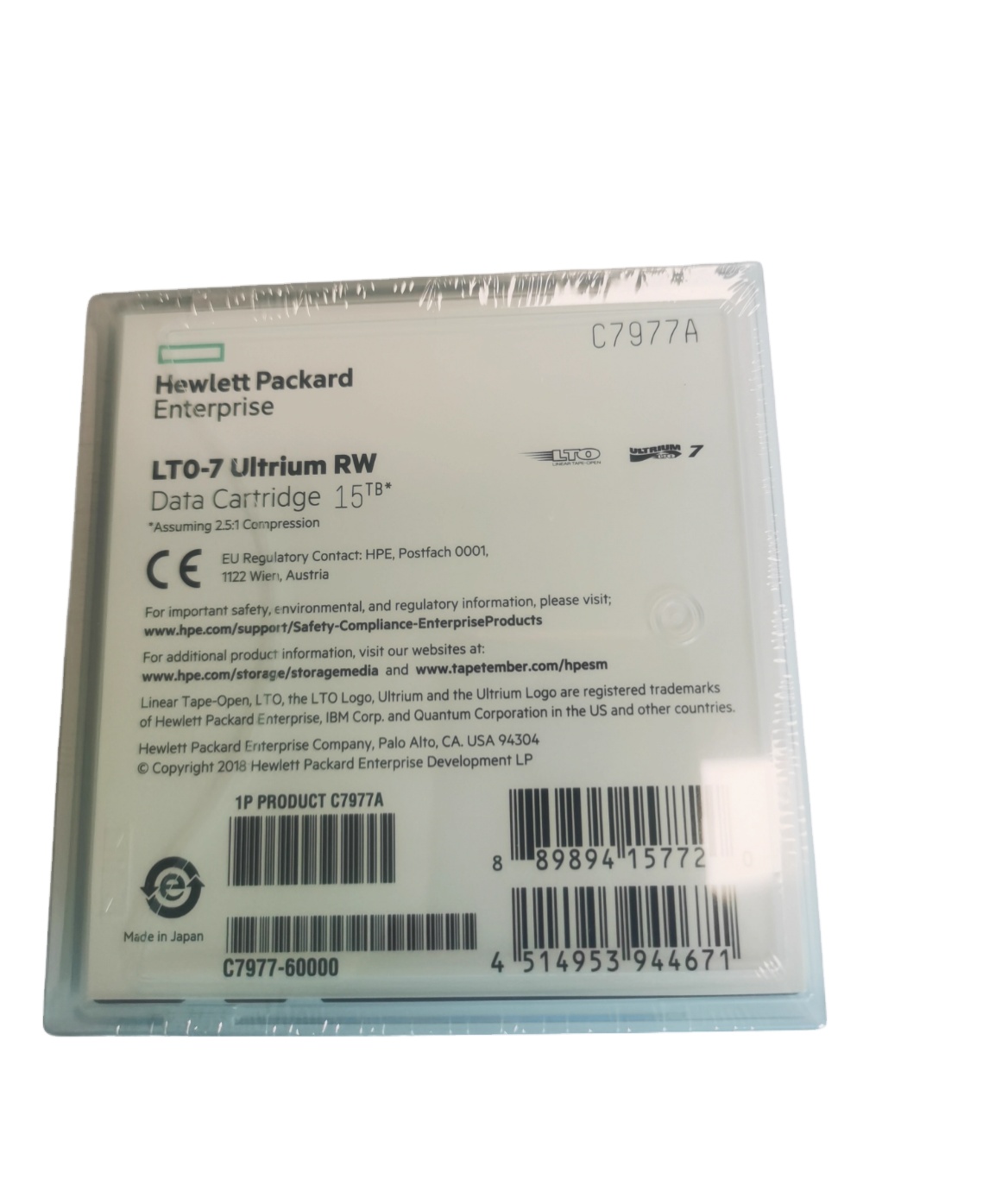 Lto Ultrium 7 6tb/15tb Rewritable Data Cartridge - C7977a, High Quality ...