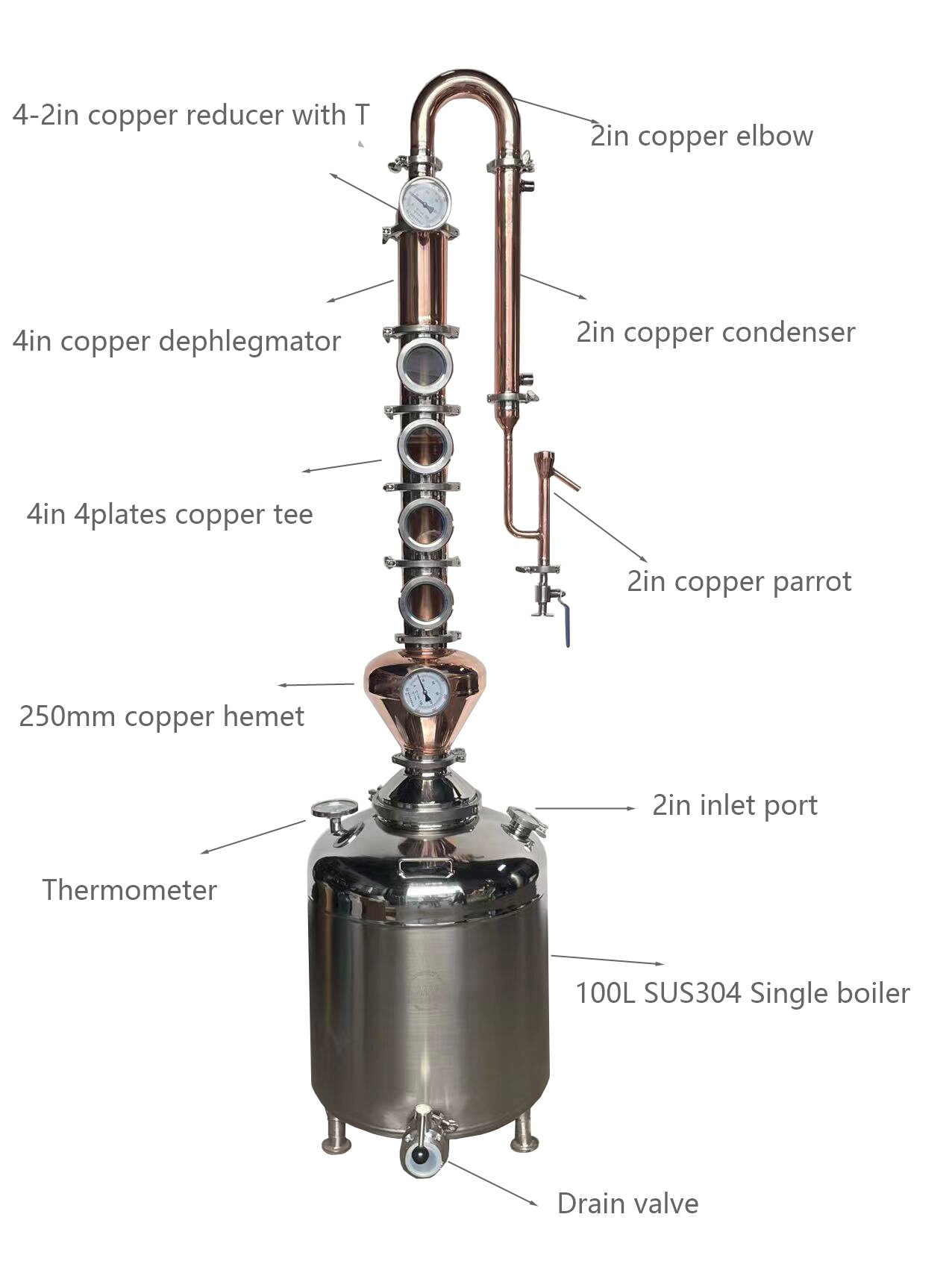 Win 100l Whiskey/rum/brandy Distillation Equipment - Home Still, High ...