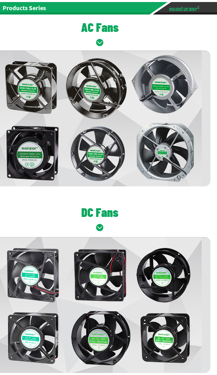 Salzer Pd225m-220 Ac Axial Fan 225x225x80mm Metal Impeller Tuv Ce ...