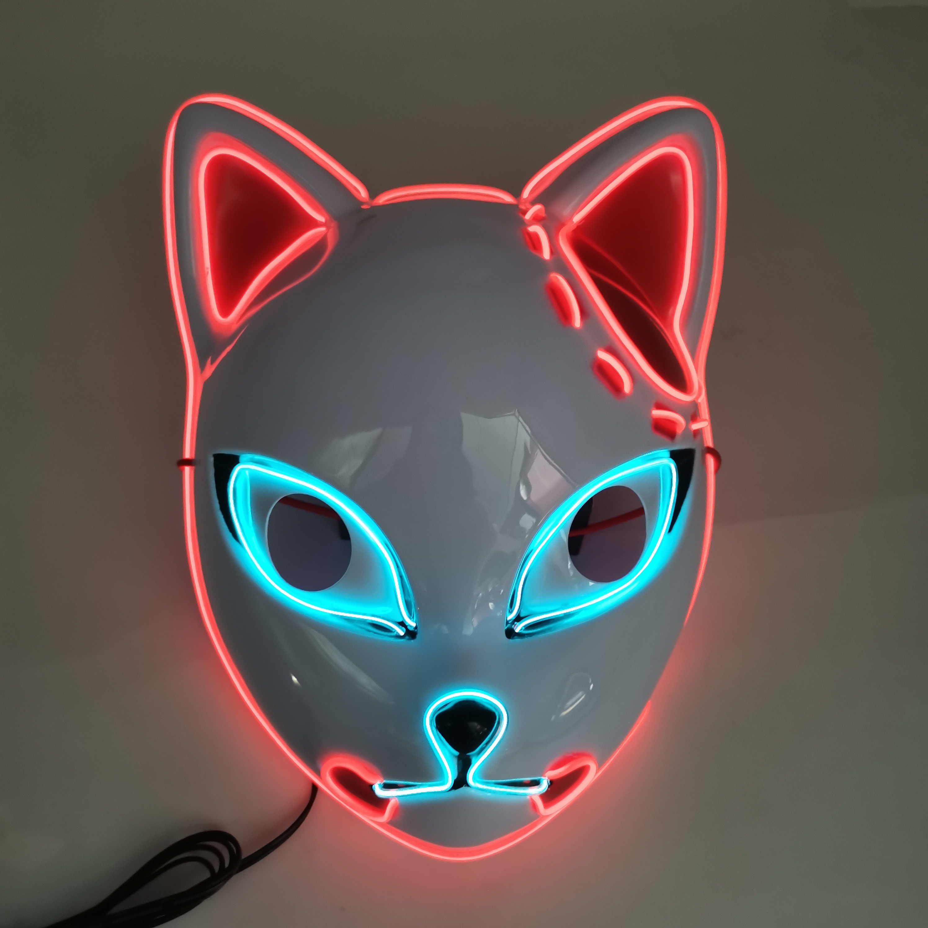 Anime Demon Slayer Full Face Led Mask For Cosplay And Halloween, High ...