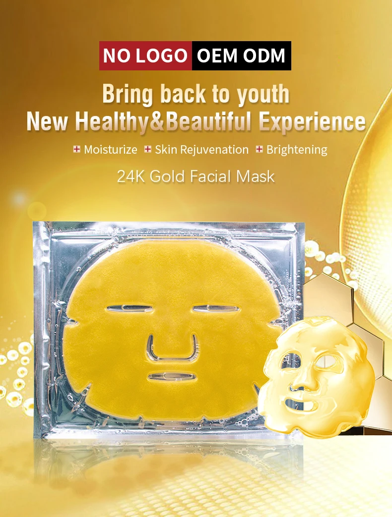 24k Gold Self-absorbed Beauty Jelly Face Mask With Hydrogel Collagen ...