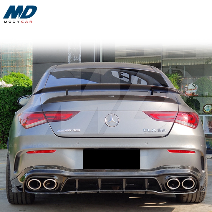 Pt Style Carbon Fiber Rear Diffuser For 2020-2021 Mercedes-benz Cla ...