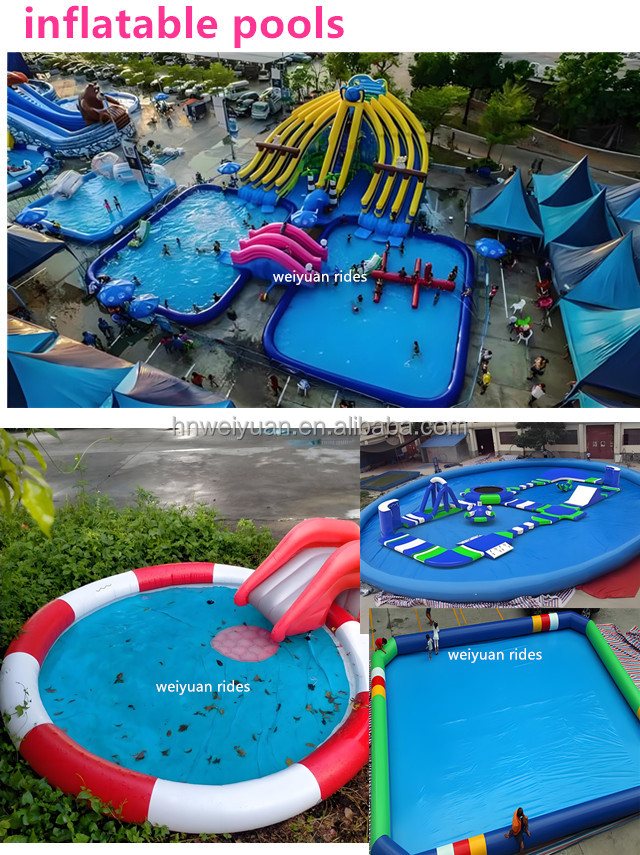 Inflatable Swimming Pool Water Park: Zorb Balls, Kid Paddle Boats, High ...