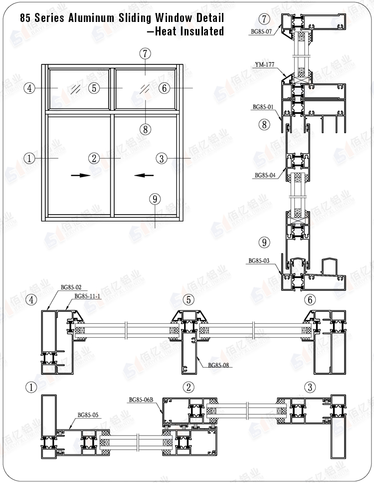 28 Series Casement Window Aluminium Profile, High Quality 28 Series ...