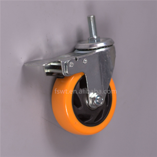 5 Inch Pvc Wheel M12 Thread Stem Medical Caster With Double Brake, High ...