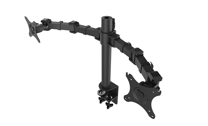 Dual Monitor Arms Holder Fully Adjustable Desk Mount Stand For Two Lcd ...