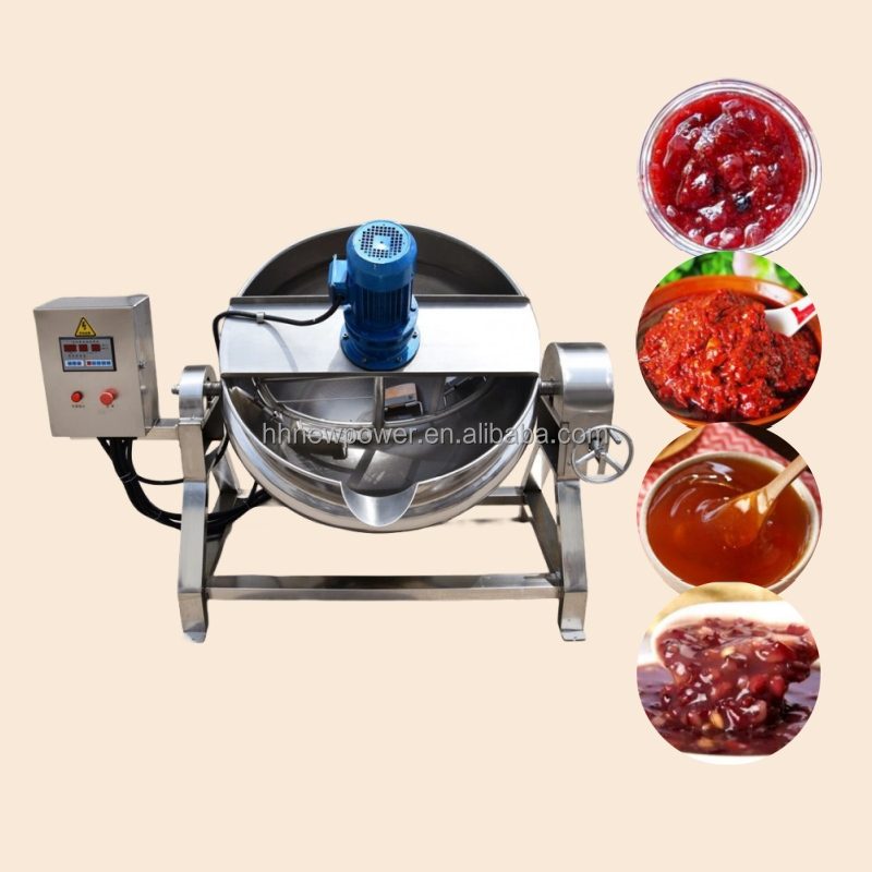 200 Liter Industrial Tilting Electric Jacketed Kettle Pot With Mixer ...