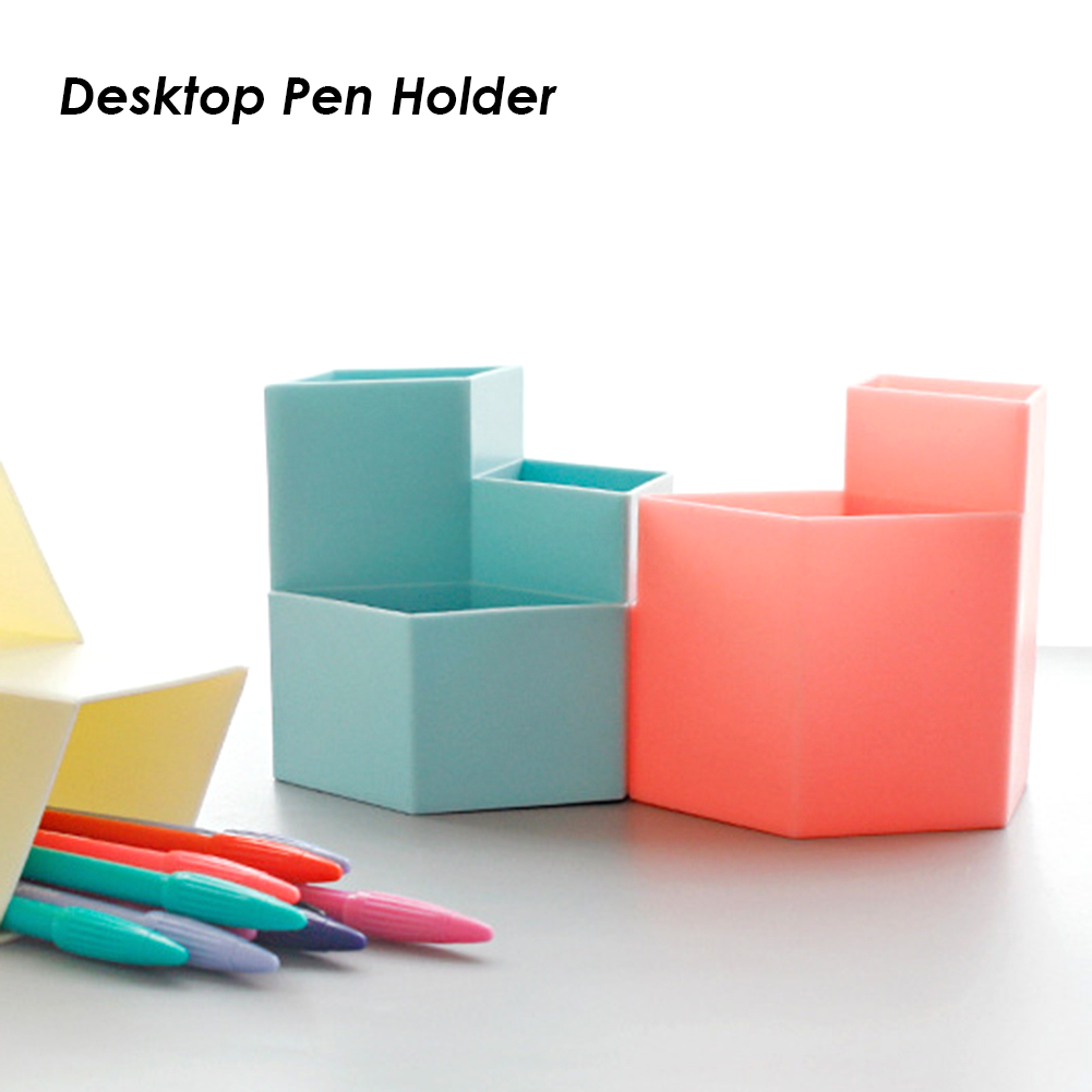 Multi-function 3-grid Desktop Pen Holder Office School Pencil Storage ...
