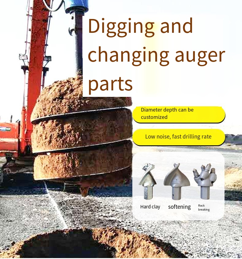 Excavator Drill Attachment For Earth Drilling And Hole Excavation, High ...