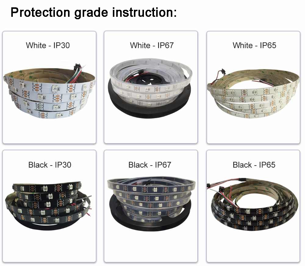 5m Sk6812 Warm White Addressable Rgb Led Strip - 5v/12v Copper/pcb ...