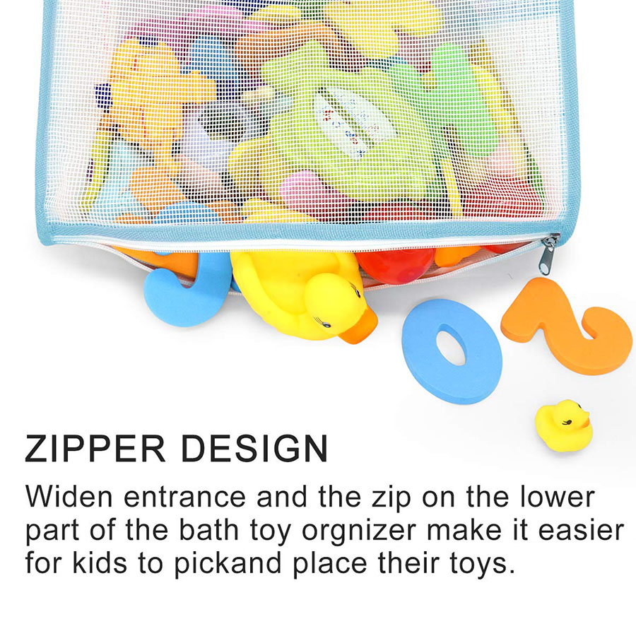 Large Opening Bathroom Toy Holder, Mesh Bath Toy Storage Bag, Bathtub ...
