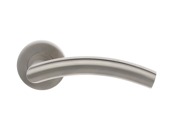 Stainless Steel Door Lever Handle On Roses, High Quality Stainless ...