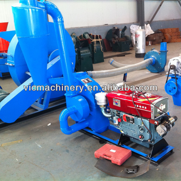 Mobile Diesel Engine Driven Sawdust Hammer Mill, High Quality Mobile ...