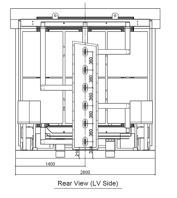 2840KVA 12.47/0.6KV dry type traction rectifier transformer China Manufacturer