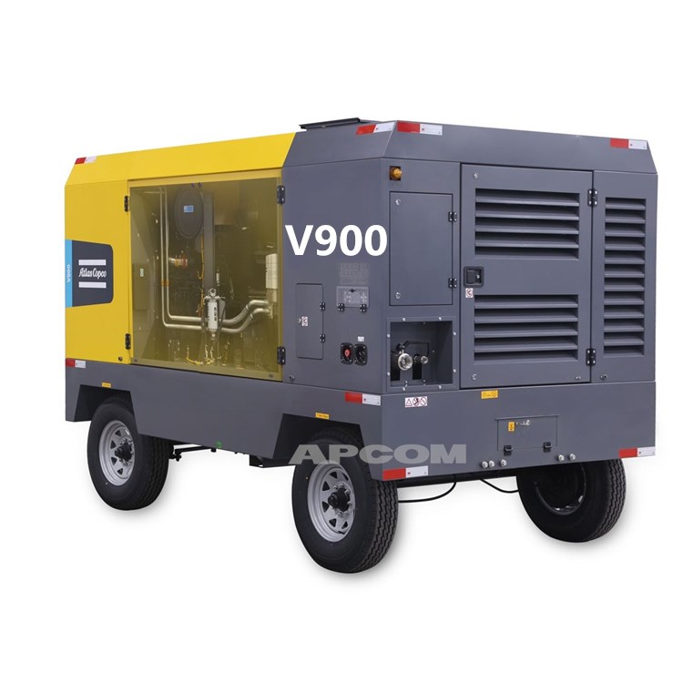 Atlas V900 Copco Diesel Portable Screw Air Compressor For Mining Quarry ...