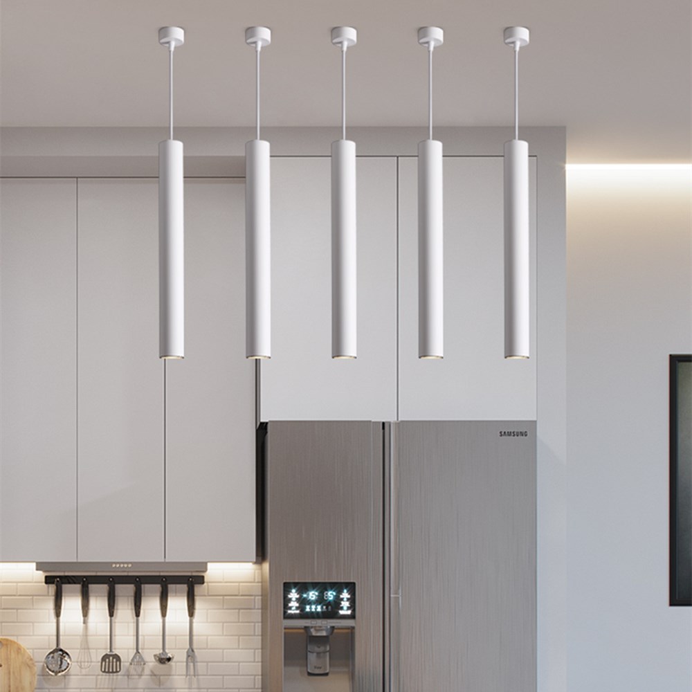 Modern Aluminum Long Tube Led Pendant Lights For Kitchen Island, High ...